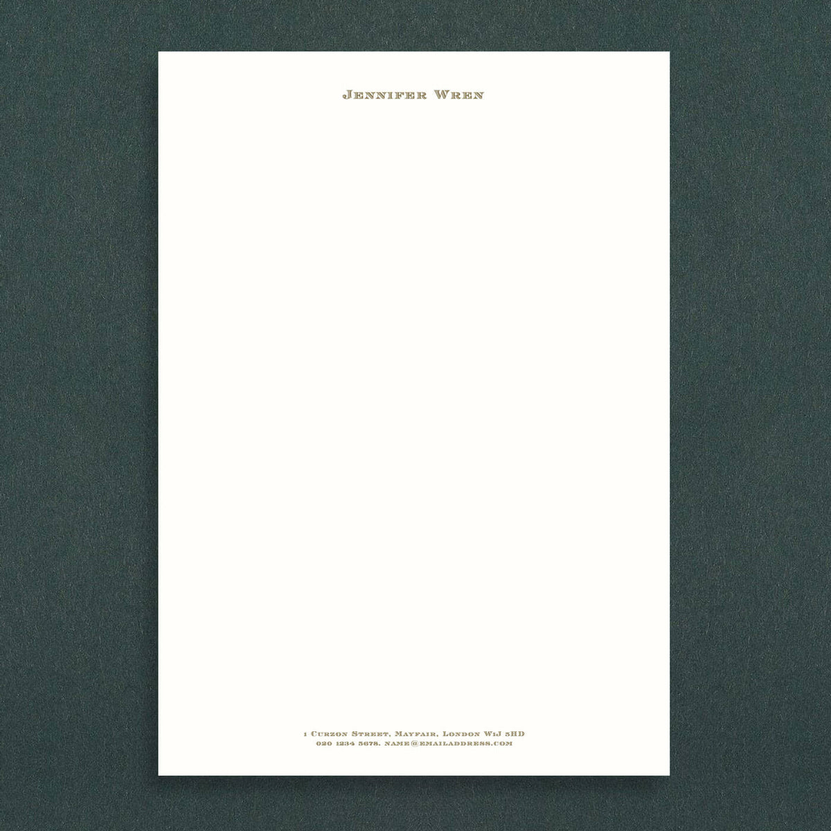 Engraved Letterheads A4 (Header & Footer) | The Wren Press