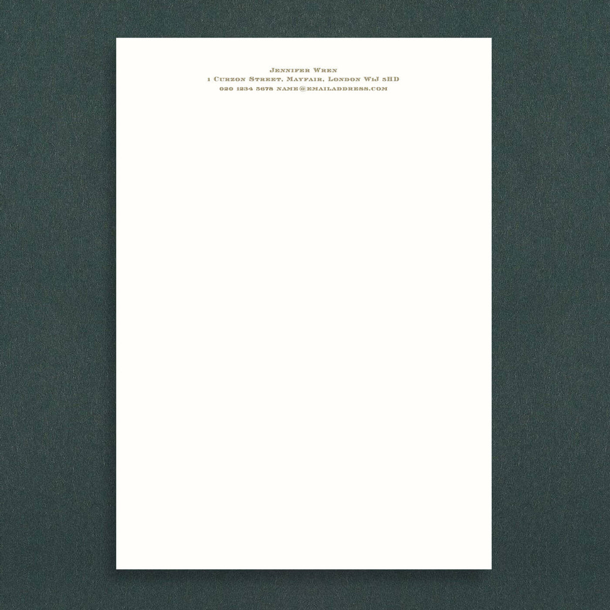 Engraved Letterheads A4 (Header Only) | The Wren Press