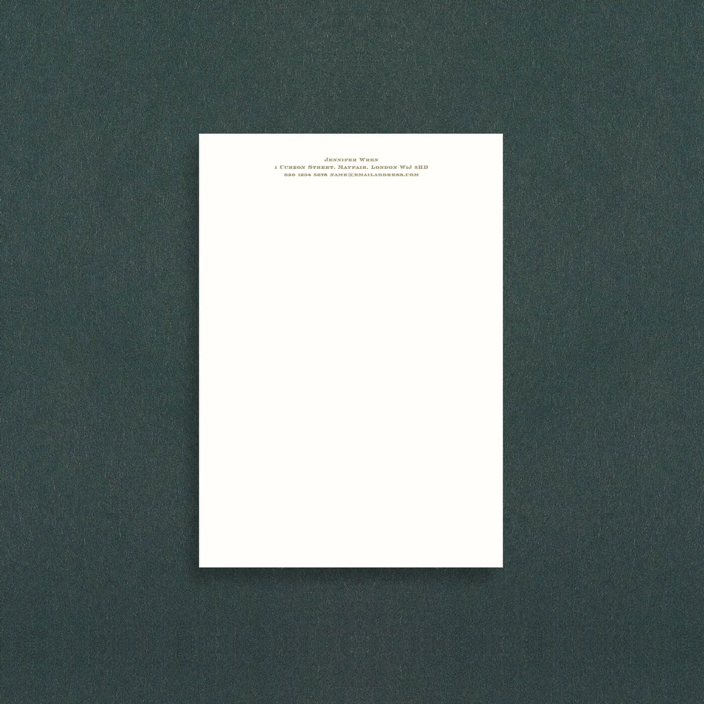 Engraved Letterheads A5 (Header Only) | The Wren Press