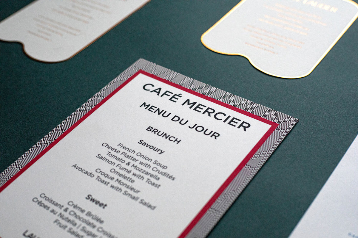 Restaurant Stationery & Menu Printing | The Wren Press, Mayfair
