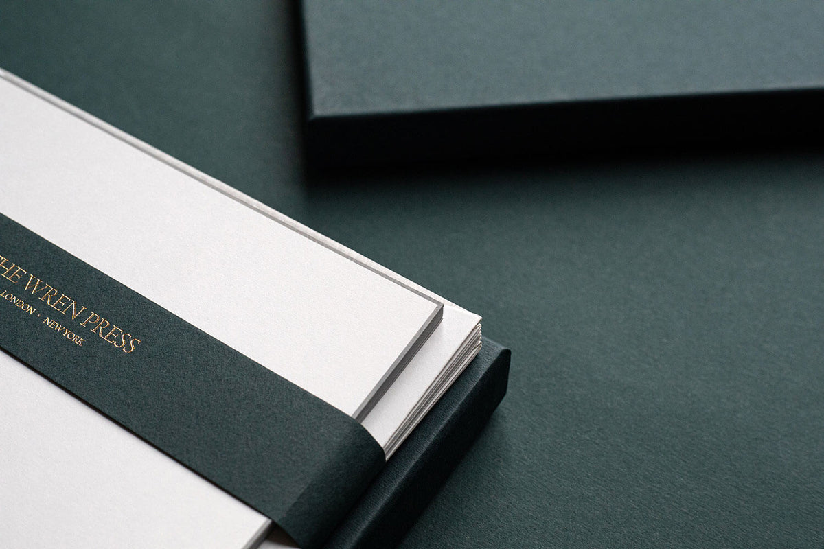 Silver Bordered Correspondence Cards 6 x 4.25 inch - The Wren Press